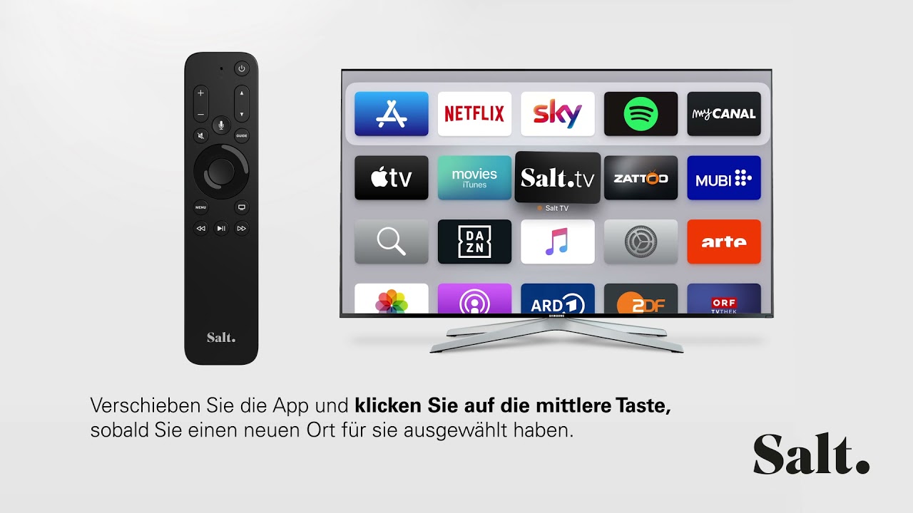 2. Apps auf Apple TV neu anordnen - Salt TV Remote 2.0 - YouTube