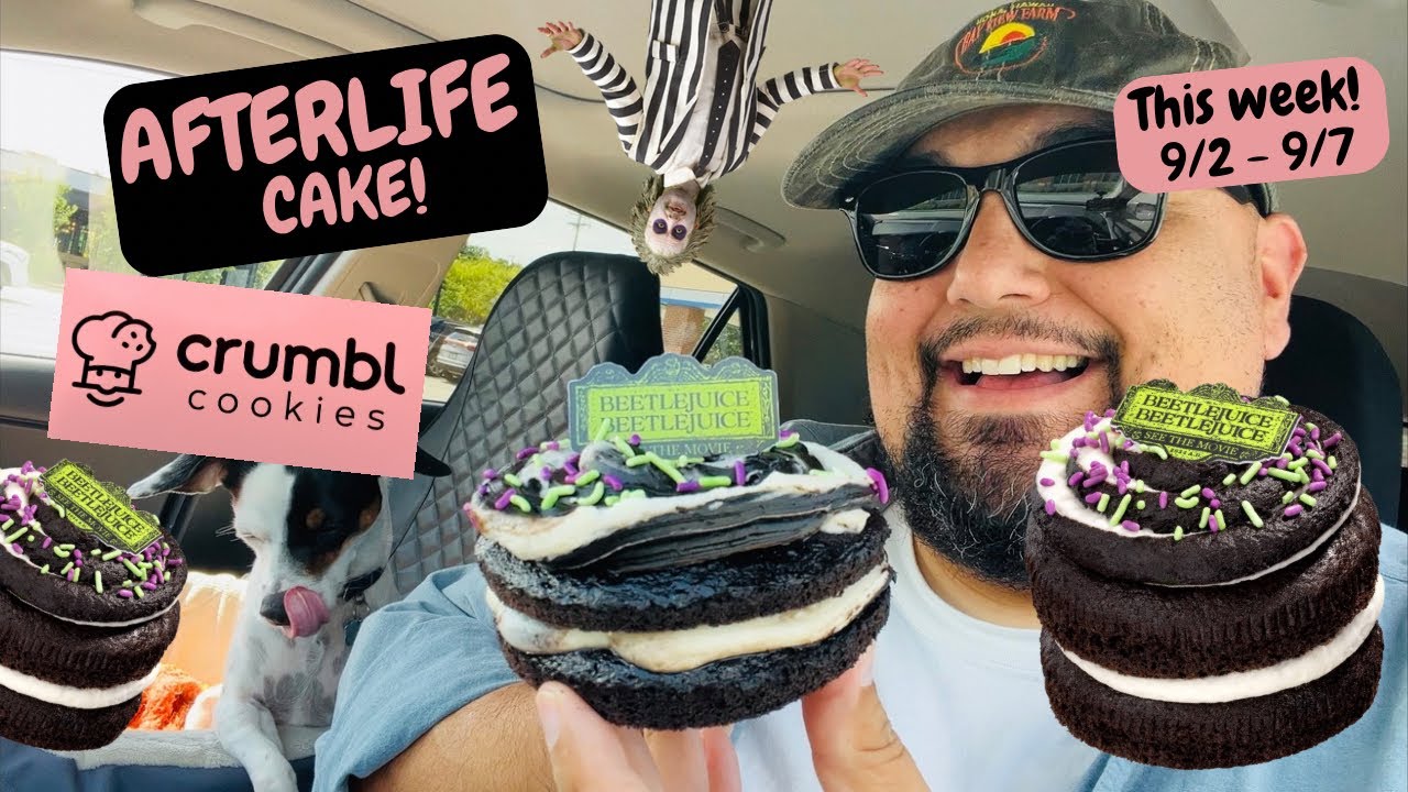 Crumbl Cookies 🍪 The Beetlejuice AFTERLIFE CAKE ☠️🪲 - YouTube