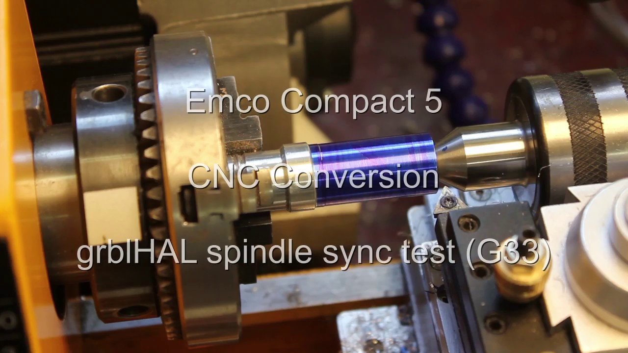 Lathe G33 test (spindle sync with grblHAL) - YouTube