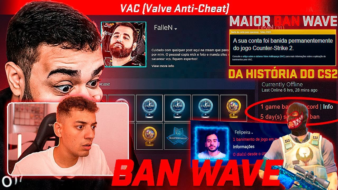 FALLEN ganhou ban ??? URGENTE MILHARES de contas BANIDAS NO CS 2 hoje ...