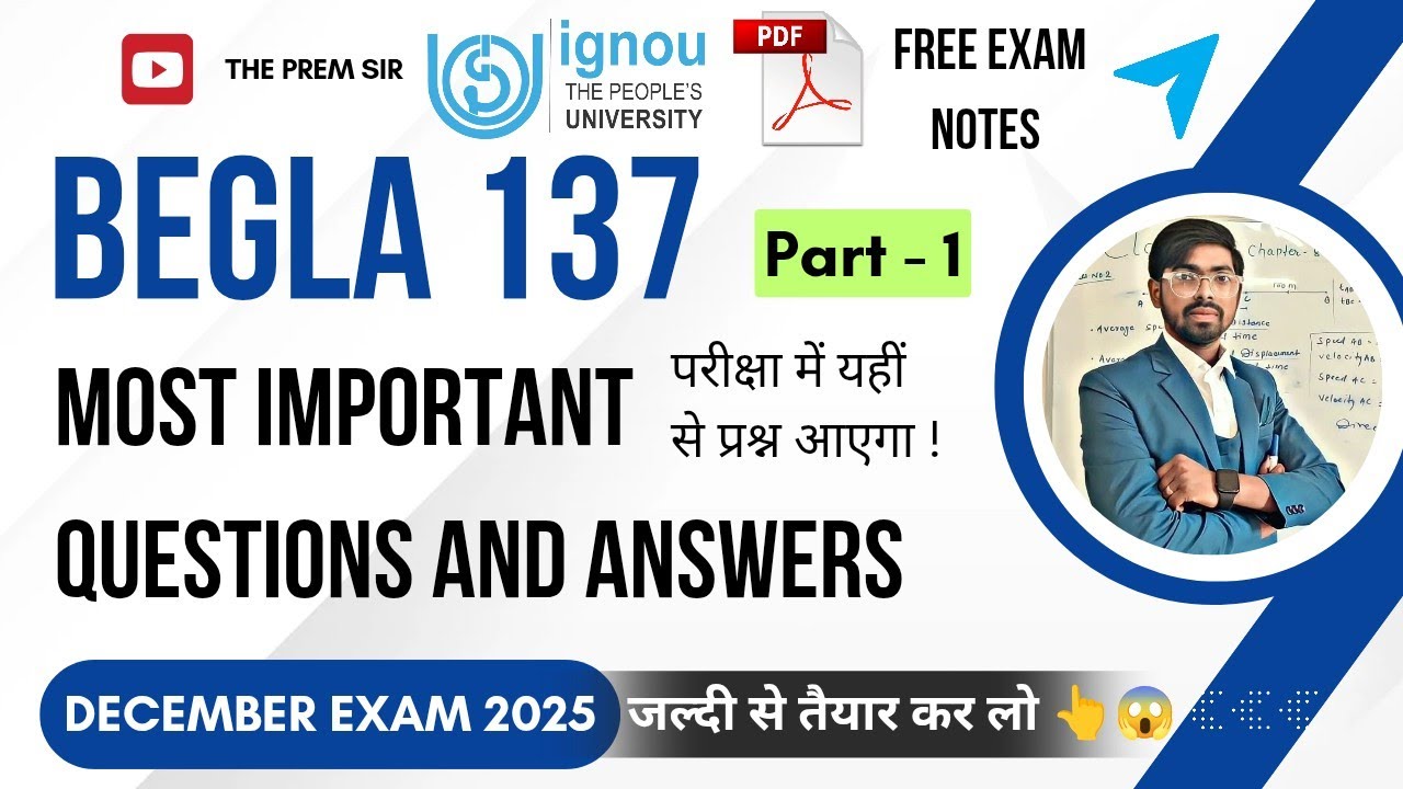 BEGLA 137 | Language through Literature | Begla 137 Most Important ...