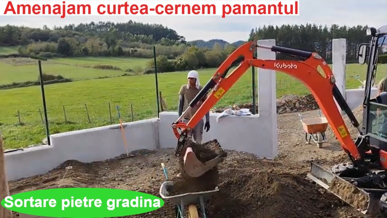 Cum am scos pietrele din gradina?Sortare pietre cu grebla-utilaj ...