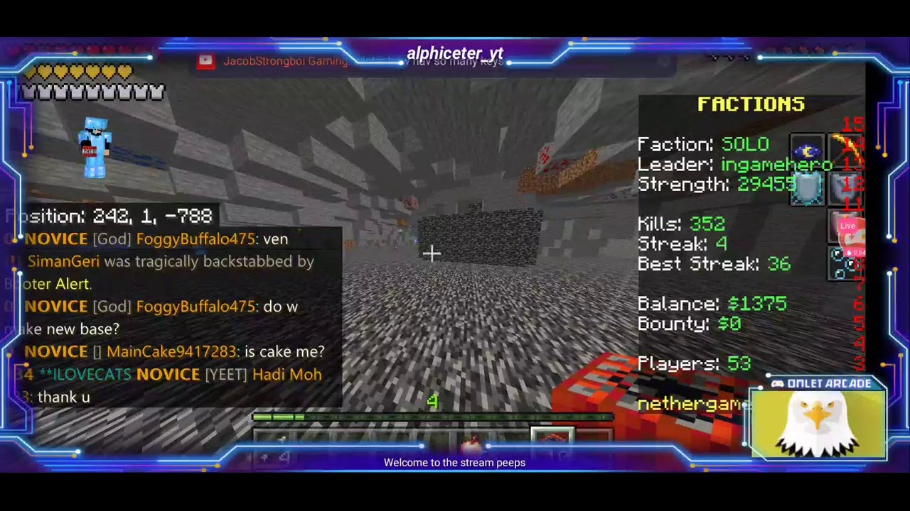 blowing up full inventory of tnt in nethergames factions - YouTube