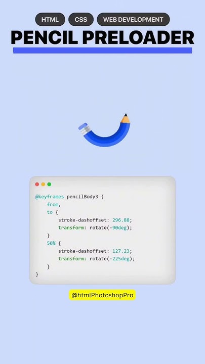 Pencil preloader Animation using Html and CSS #html_css #shorts #viralshort - YouTube