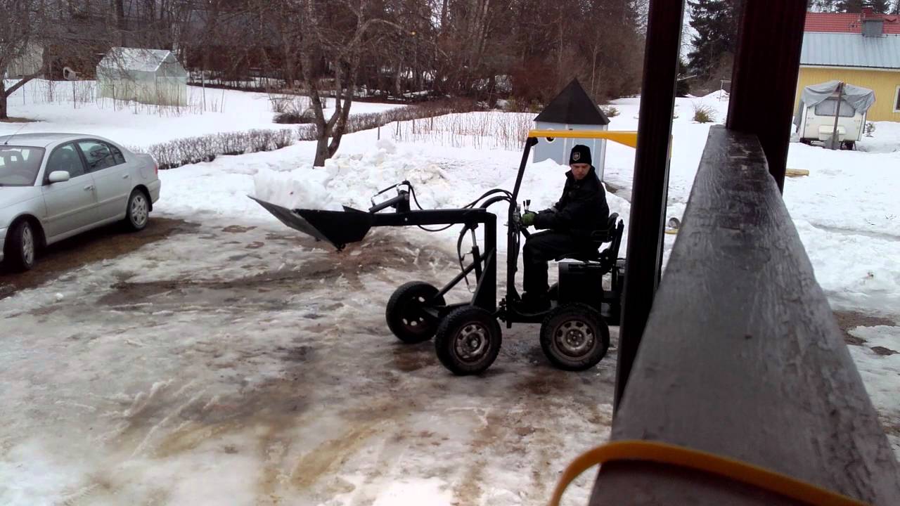 Homemade mini hydraulic loader - YouTube