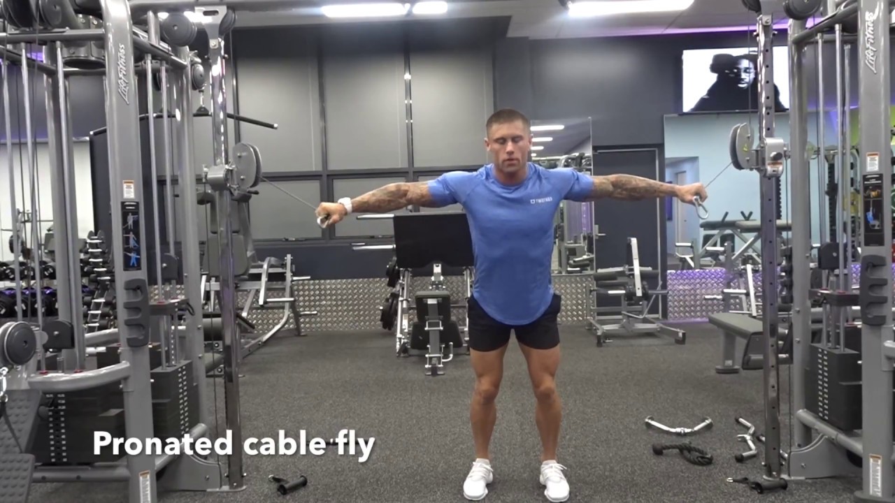 Pronated cable fly - YouTube