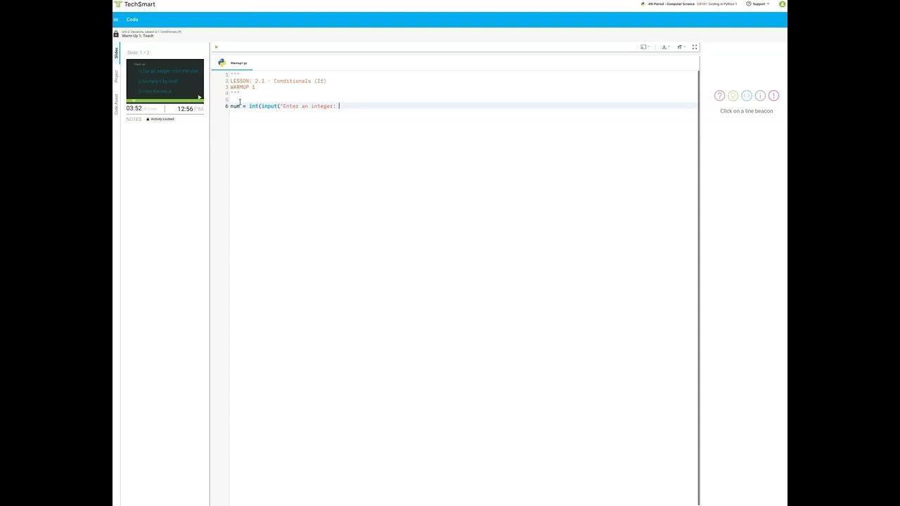 TechSmart Conditionals Warmup 10/31/25 - YouTube