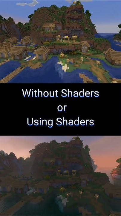 Without Shaders 🥰 or Using Shaders 😍 #minecraft #minecraftshorts #shorts #cinematic # ...
