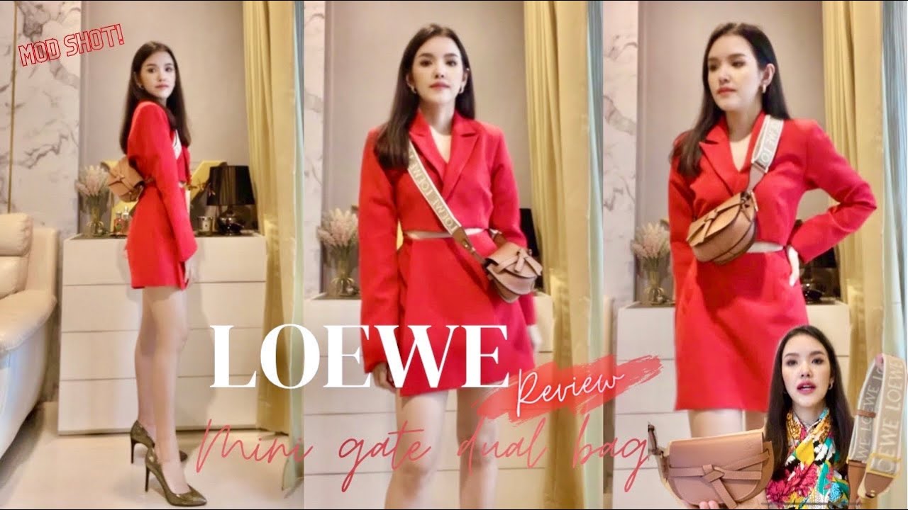 รีวิวกระเป๋า Loewe mini gate dual bag canvas strap หายากมาก ...