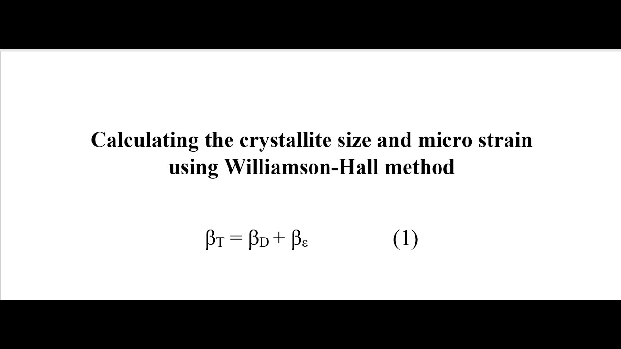 04 Calculating the Crystallite size and Micro strain using Williamson ...