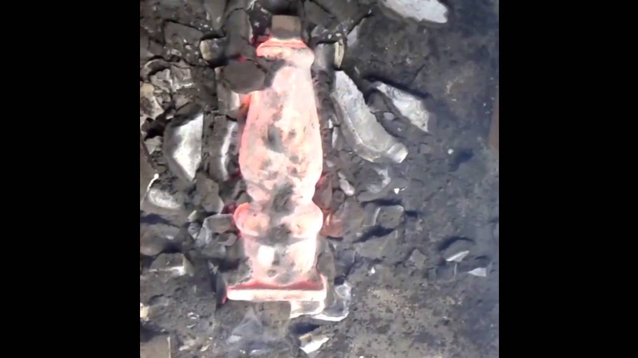Victorian Pillar Light fresh from the foundry sand - YouTube