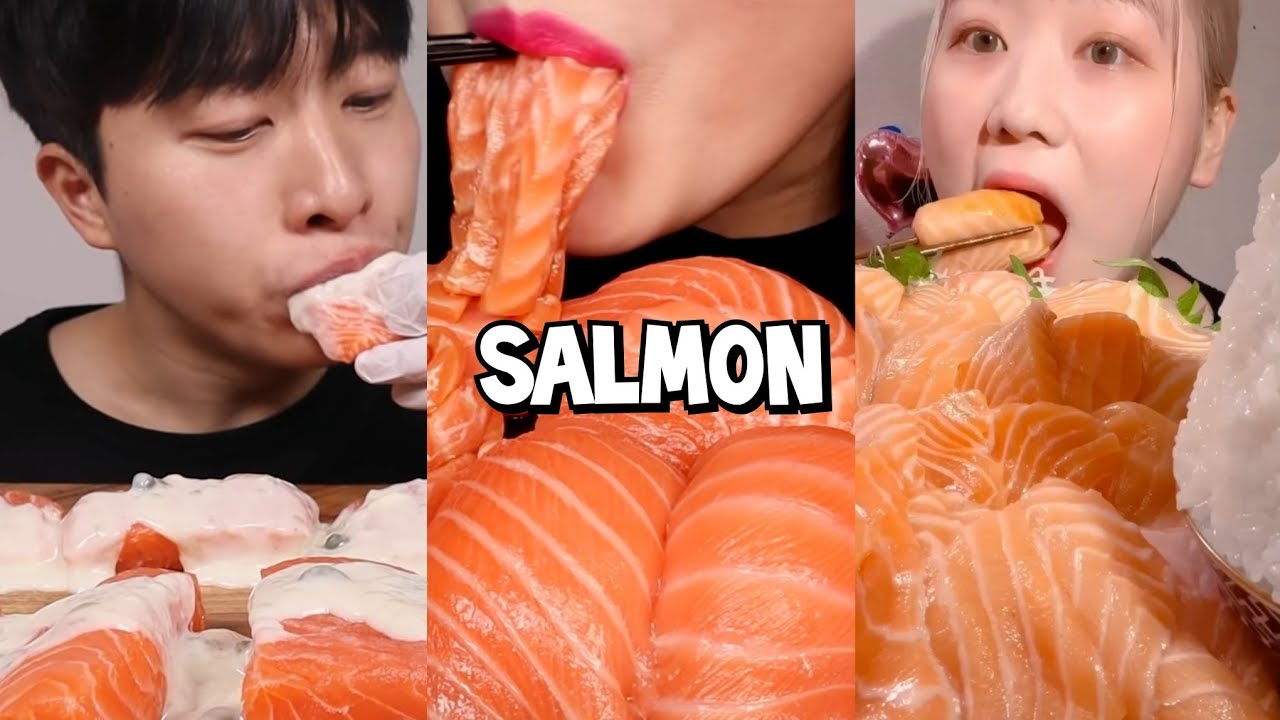 salmon | mukbang SAS-ASMR, MINEE EATS ant others | asmr sounds - YouTube