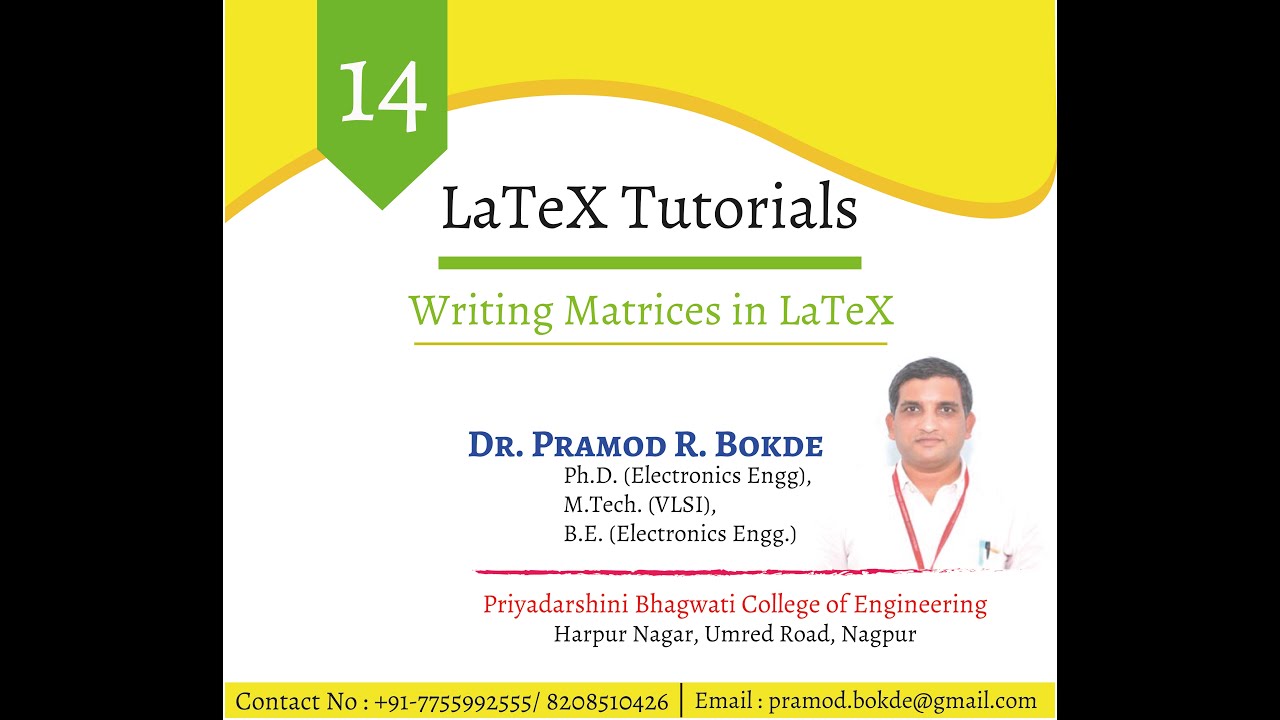Writing Matrices In Latex - Youtube