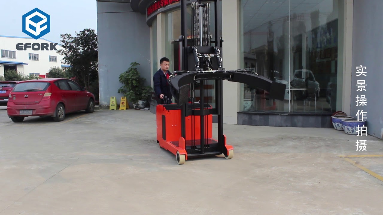 electric counterbalanced weight pallet stacker with paper roll clamp ...