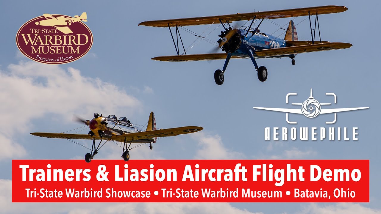 Trainers & Liaison Aircraft Flybys - PT-22, PT-17, L-4H, J3C - Tri ...