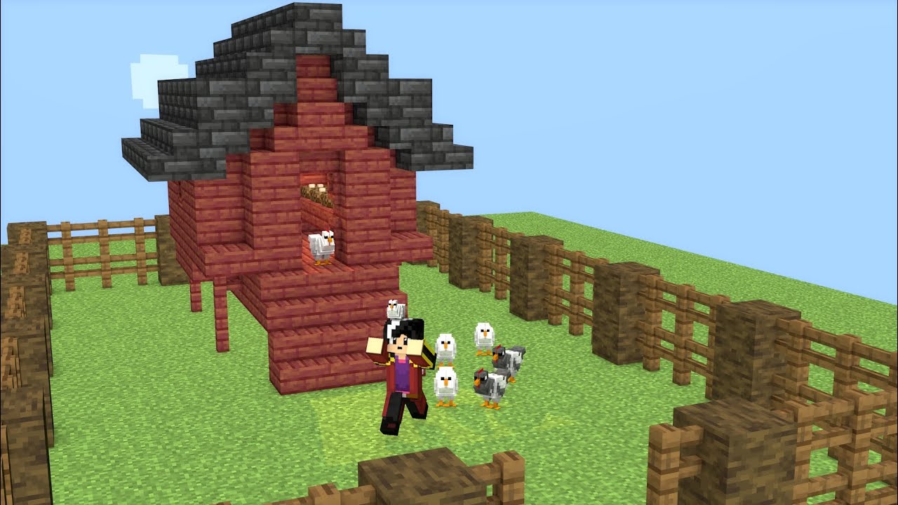 Cómo hacer un gallinero en Minecraft - YouTube