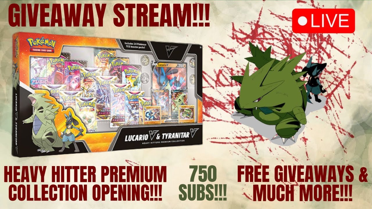 Massive Lucario V & Tyranitar V Box Opening, 750 Subscriber Giveaway ...