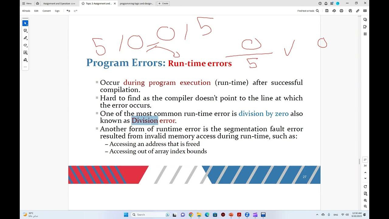 أساسيات البرمجة - توبك 3 : Program Errors مع مراجعة للتوبك 3 - YouTube