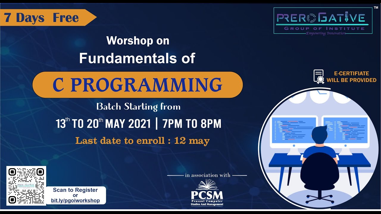 7 Days Workshop on C Language - YouTube