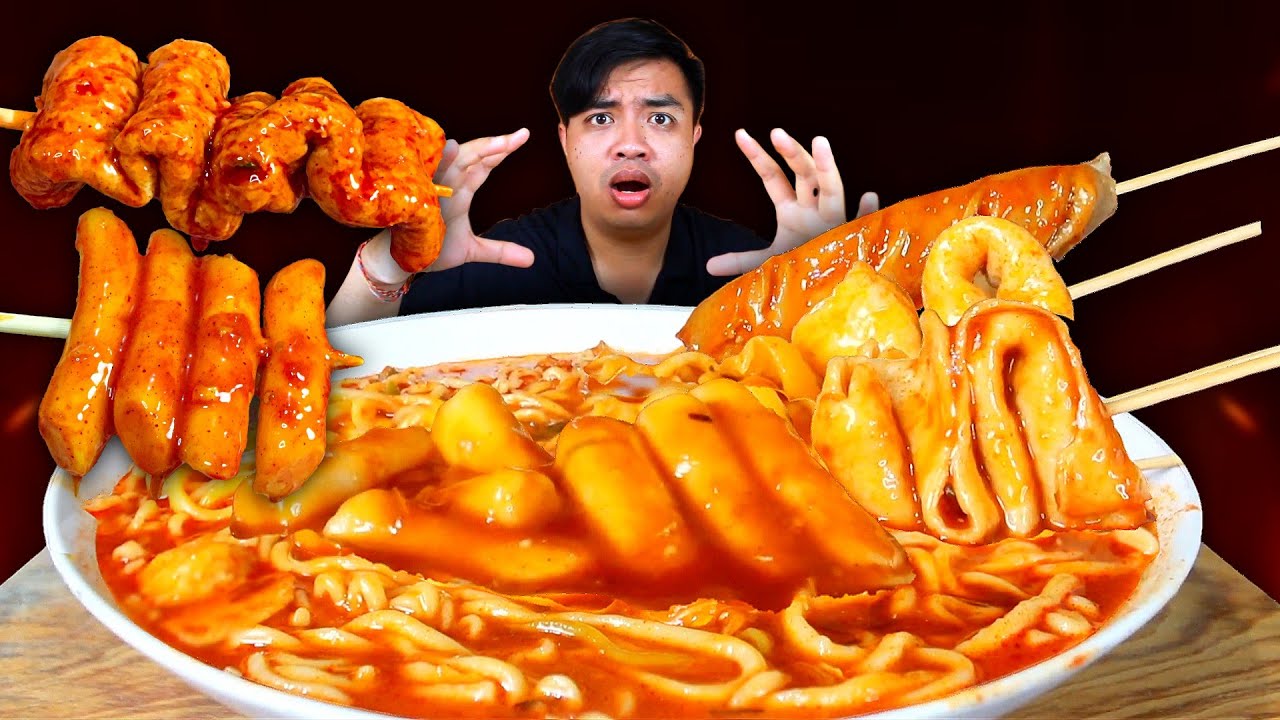 MUKBANG JAJANAN KOREA TOPPOKI, ODENG, MIE JJAMPONG, SOSIS, MIE SAMYANG ...