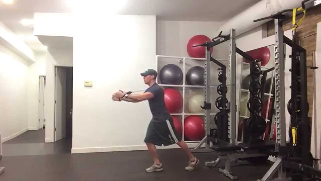 Resistance Band Standing Chest Fly - Online Personal Trainer - YouTube