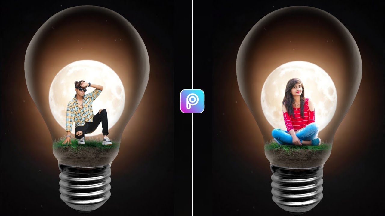 PicsArt Light Bulb Effect | Bulb Photo editing Tutorial | Picsart photo ...