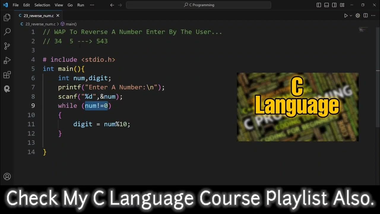 Reverse Of A Number Using C Programming || Do With Me C Programming Examples #cprogramming # ...