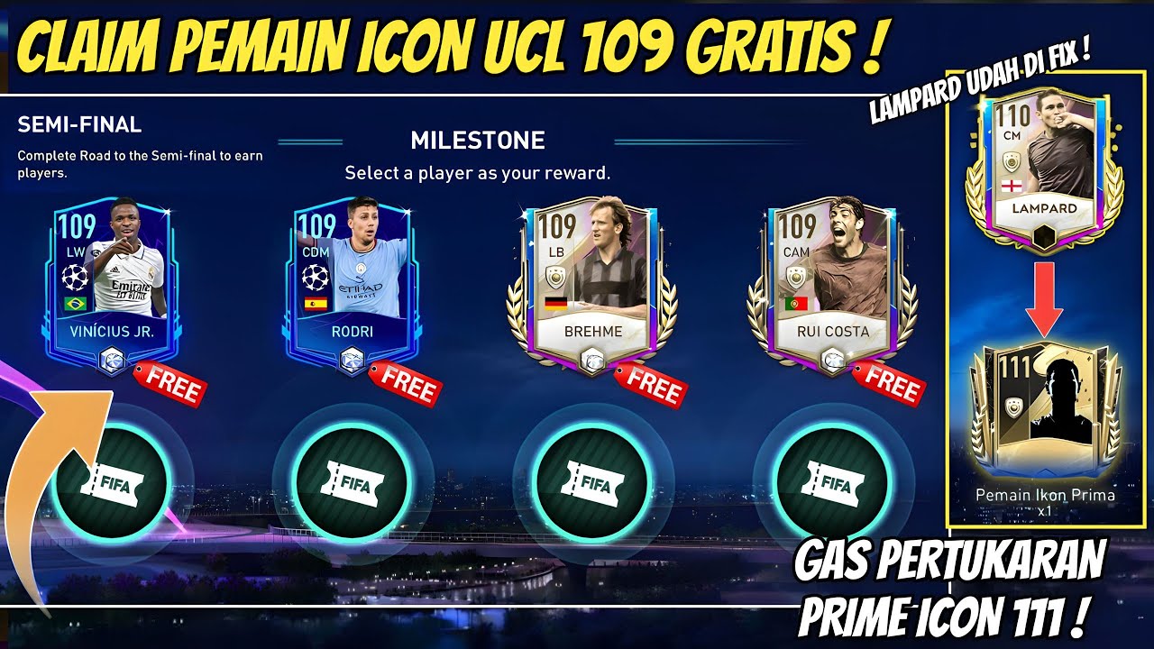 CARA MENDAPATKAN PEMAIN ICON UCL 109 GRATIS ! UPDATE PERTUKARAN 111 ...