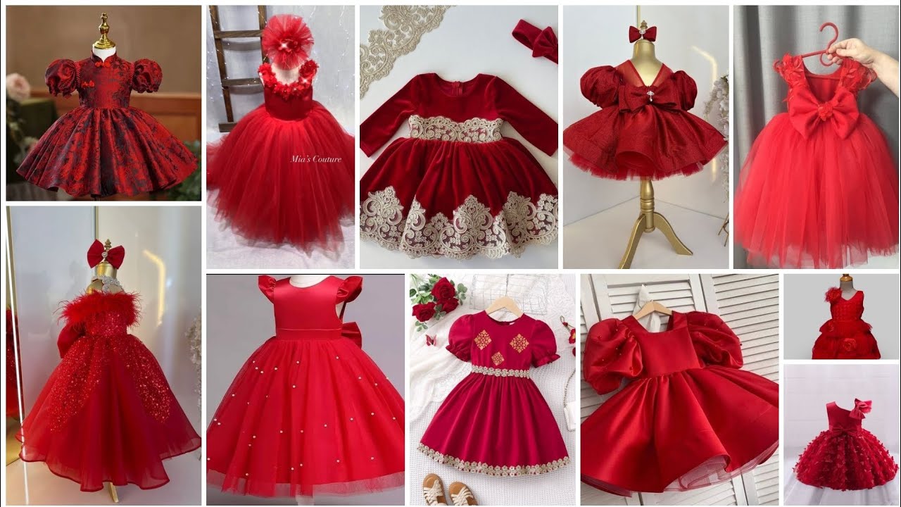 Red frocks designs|Embroidery style red color frocks|Red frocks for ...