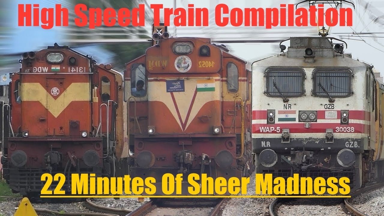 High Speed Train Compilation in Double Line Section | Indian Railways ...