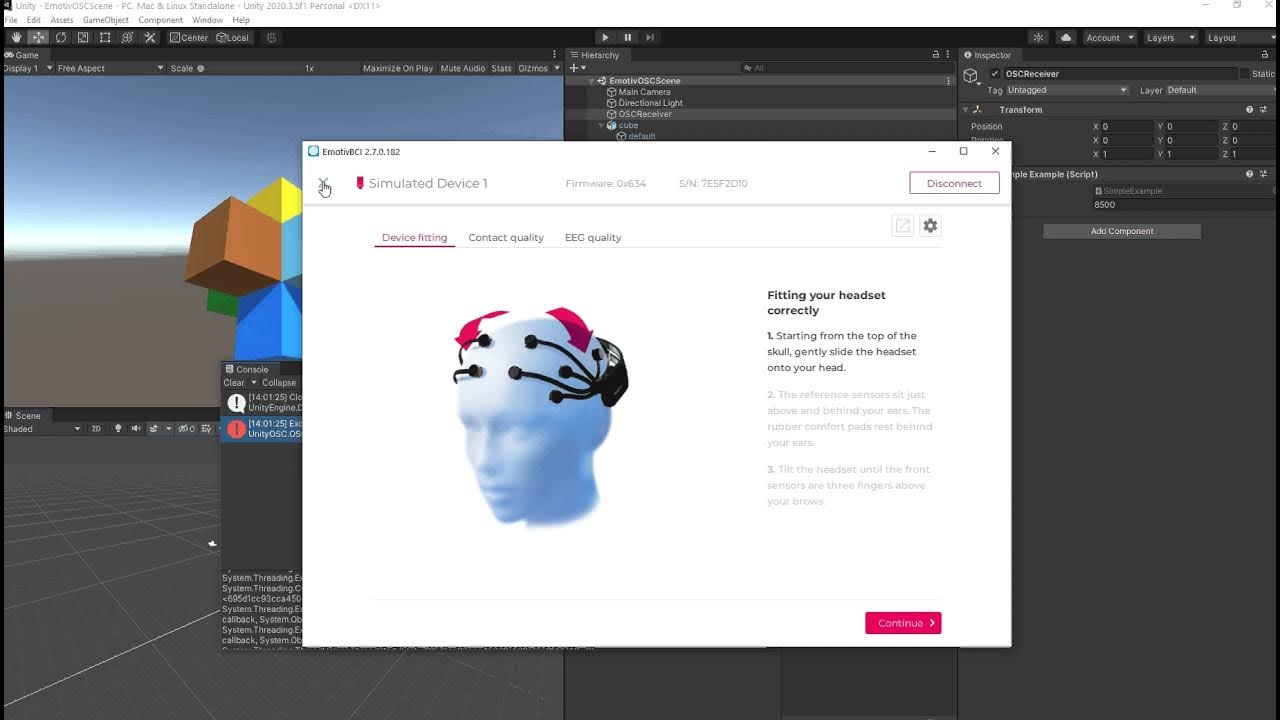 EmotivBCI - OSC : Unity example - YouTube