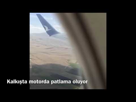 Kuş çarpması sonucu Motoru patlayan Anadolu Jet uçağı