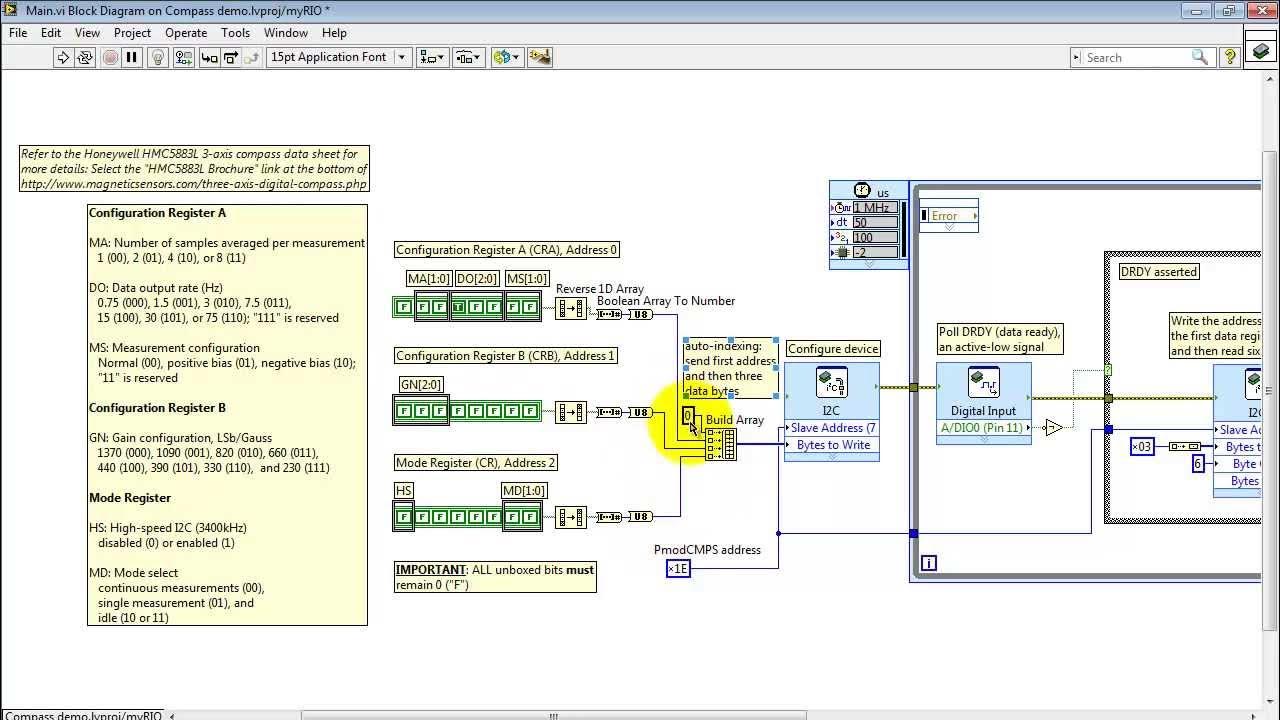 NI myRIO: "Compass demo" LabVIEW project - YouTube