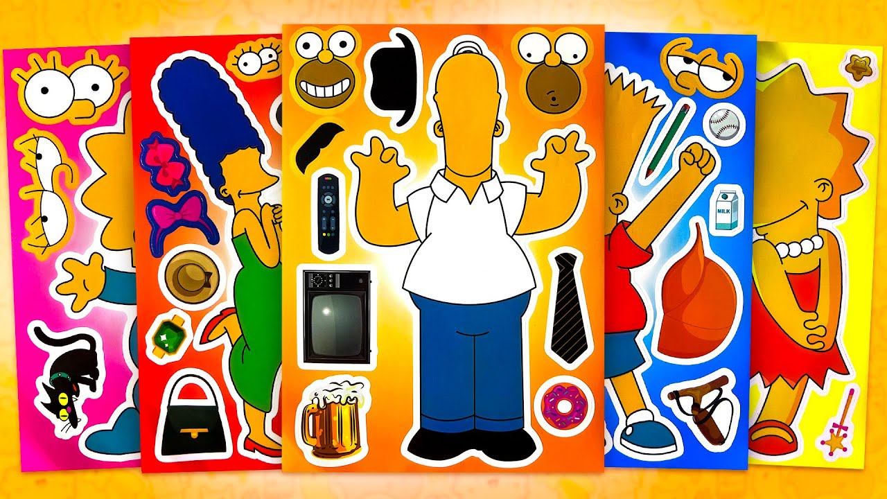 [ToyASMR] Satisfying Decorate with Sticker Book The Simpsons🎭 Make Your ...