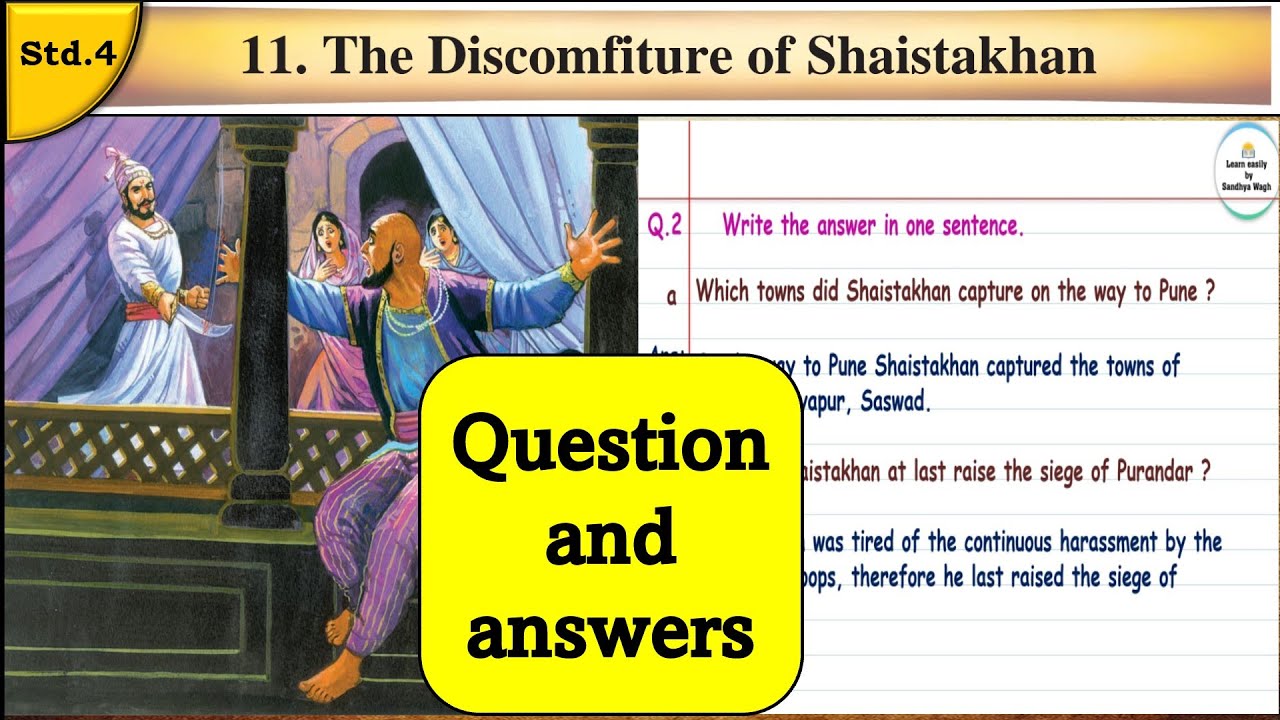 The Discomfiture of Shaistakhan | Question Answers | std 4 | lesson no ...