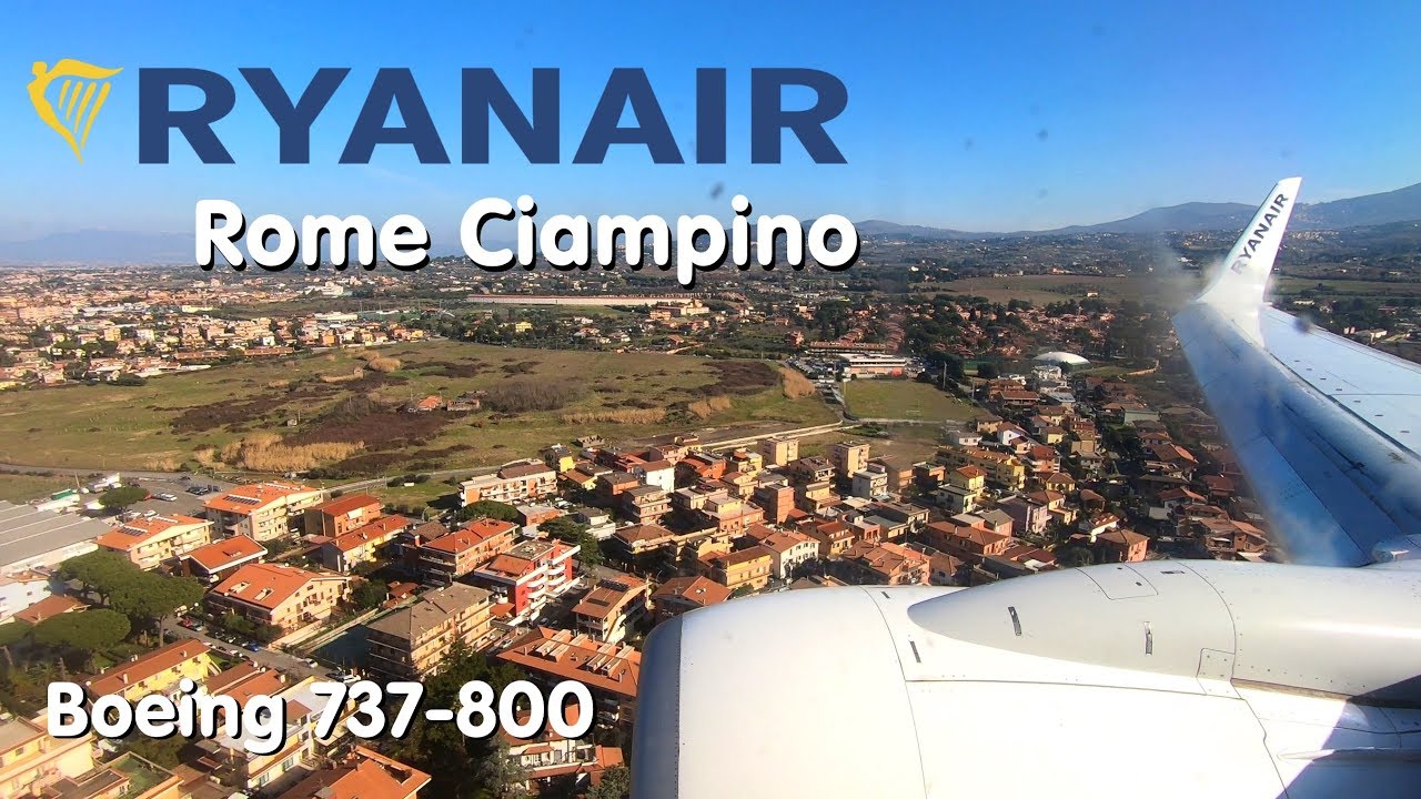 HARD Ryanair Landing | Rome Ciampino Airport | Boeing 737-800 - YouTube