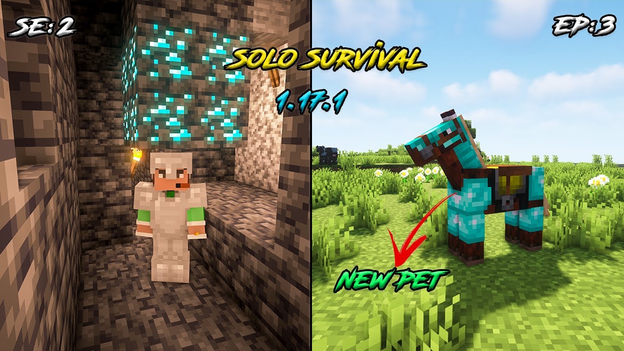 Finally Found Some Diamonds In Mining | New Pet In Solo Survival ...
