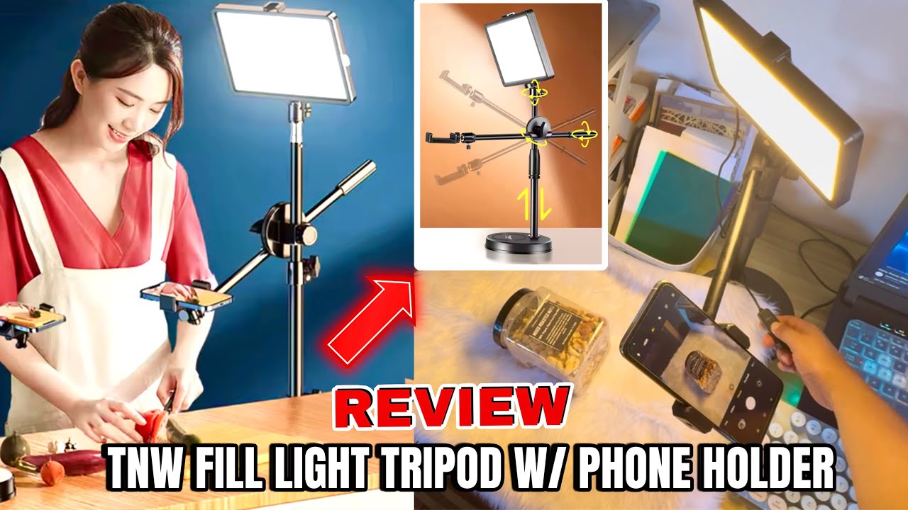 Affordable Vlogging Setup! TNW Fill Light Tripod with Phone Holder ...