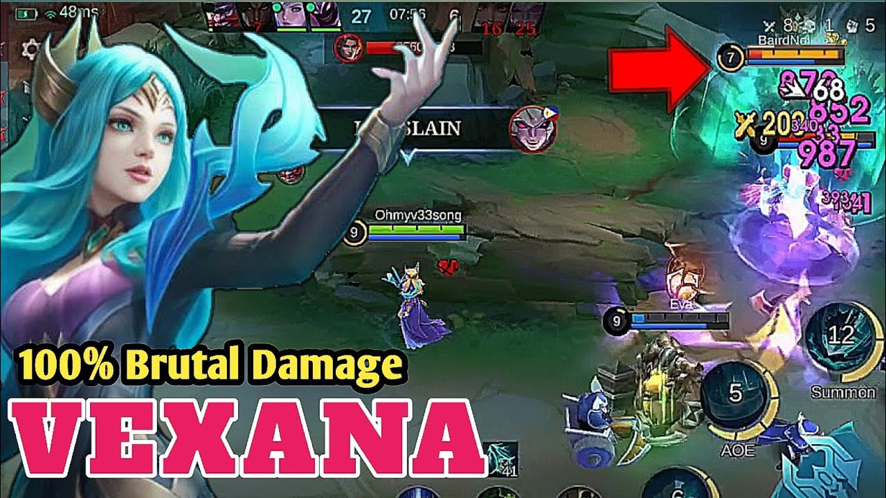 Vexana Meta Mage 100% Brutal Damage | Best Build and Emblem | Top ...