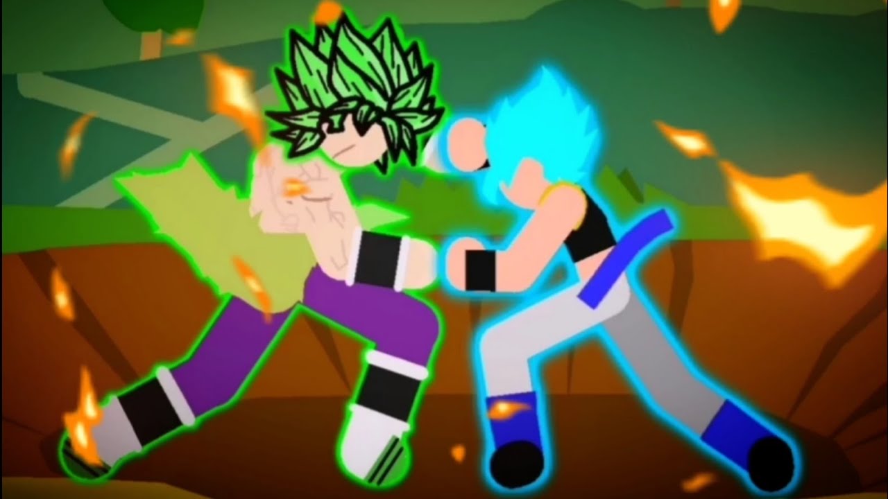 BROLY VS GOGETA | DRAGON BALL SUPER | STICK NODES - YouTube