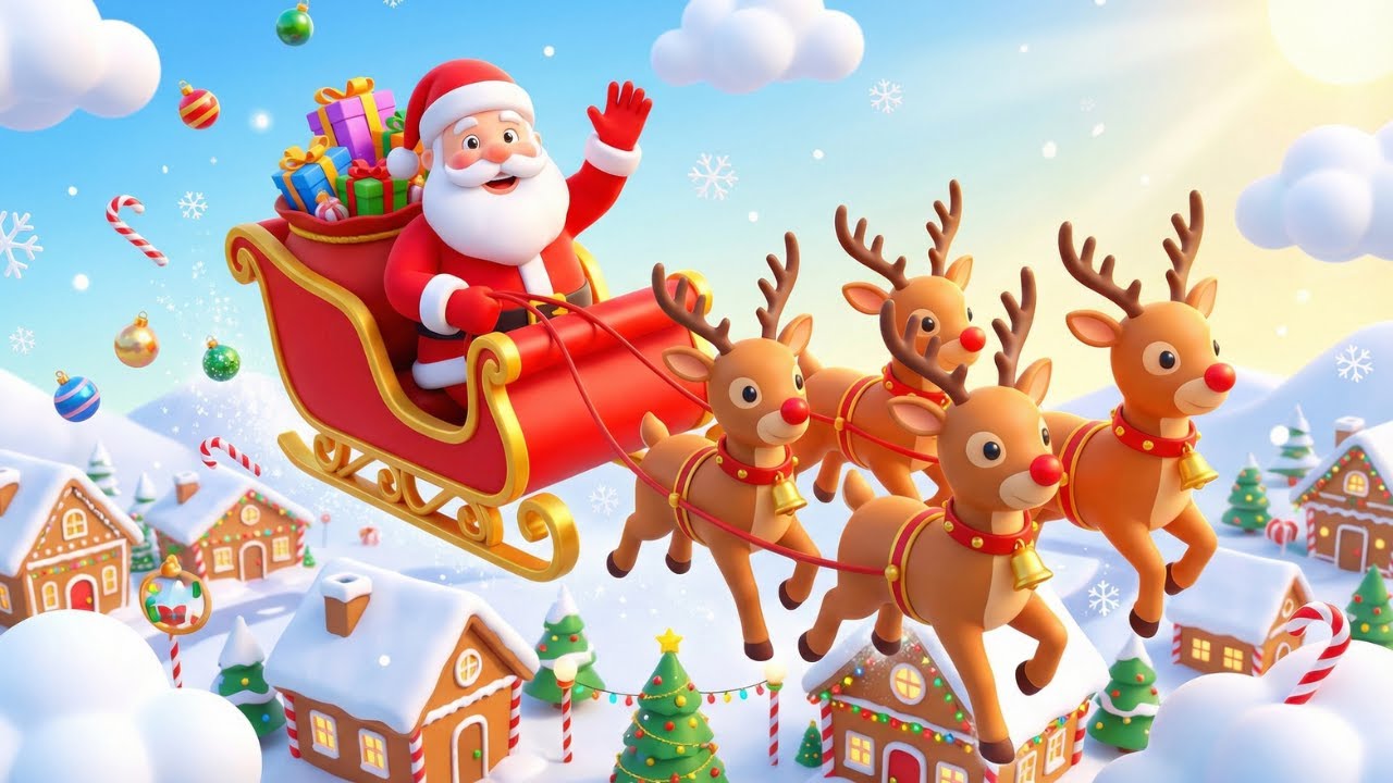 Mos Craciun cu Plete Dalbe & Saniuta Fuge 🎄 Colinde Pentru Copii De ...