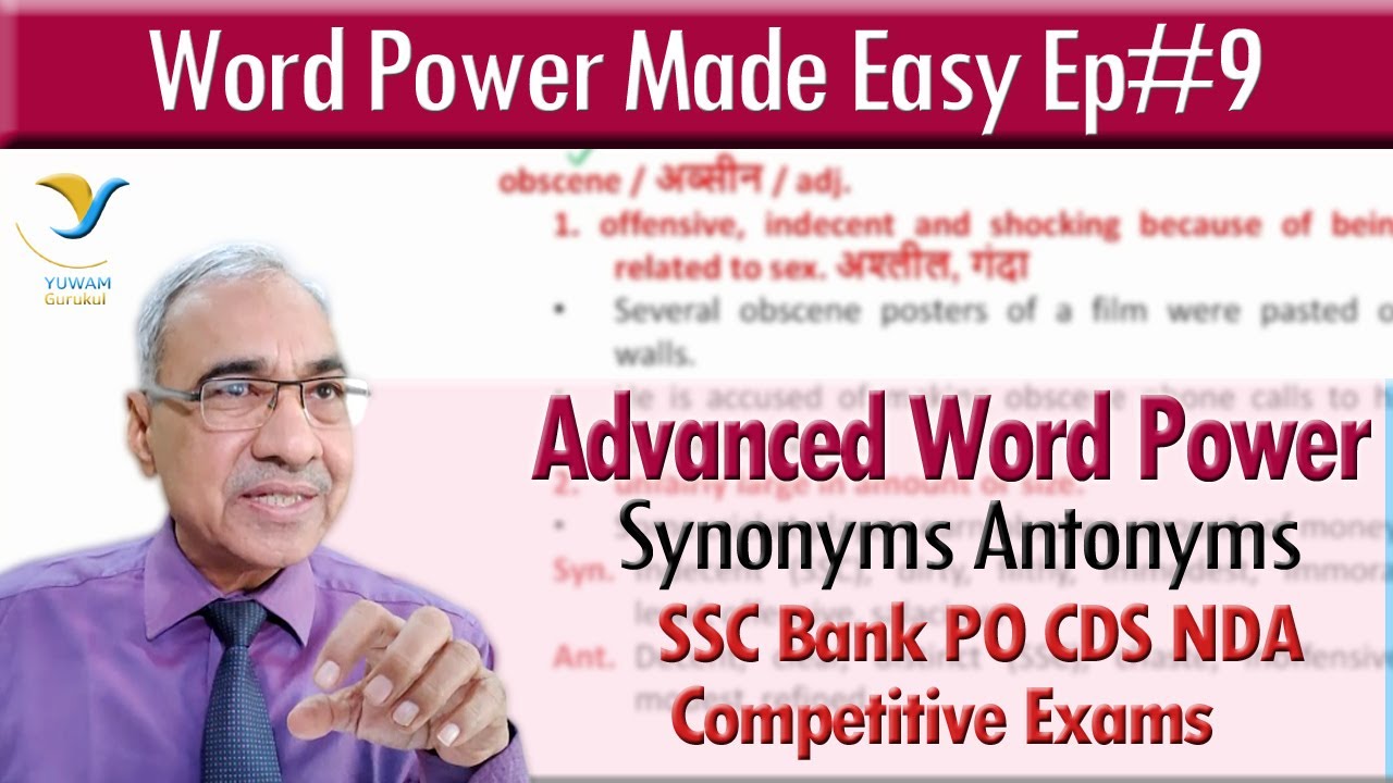 #obscene || Word Power Made Easy Ep#9 || Advanced Word Power Synonyms ...