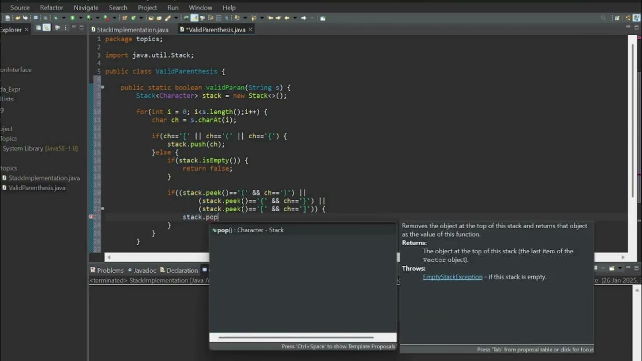 Valid parentheses #stack #codewithme #java #stackimplementation # ...