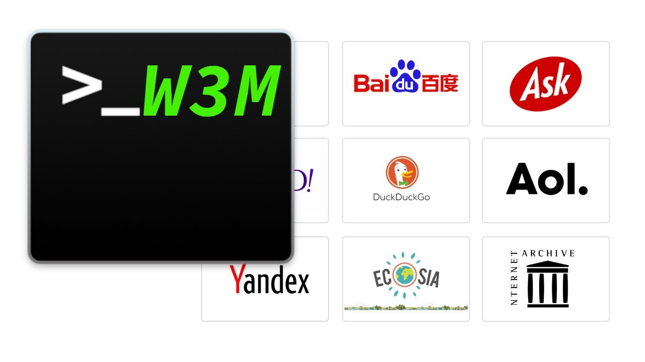 W3M Search Engine Alias - Linux TUI - YouTube