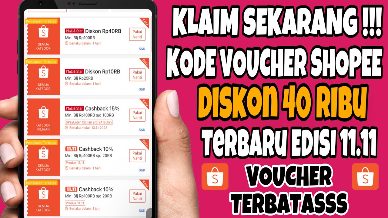 Kode Voucher Shopee Diskon 40 Ribu Edisi 11.11 - YouTube