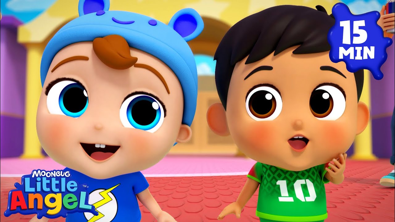 Baby John & Manny's Fun with Dads! 🎡🎯 | Little Angel Color Songs ...