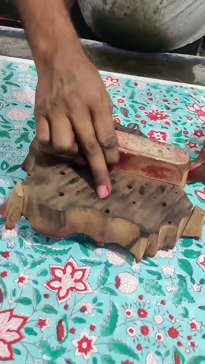 Bagru Hand block printing process.||wooden blocks printing||.|Bagru printing| #cotton - YouTube