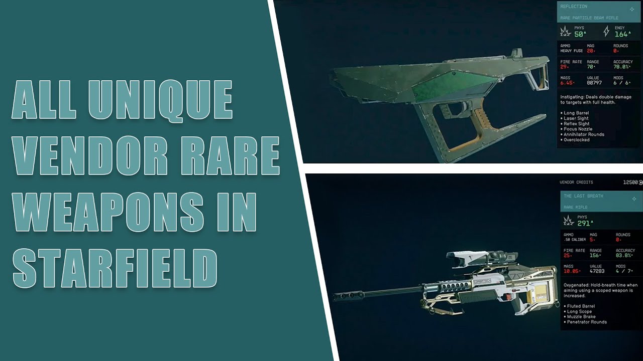 All Unique Vendor Rare Weapons in Starfield - YouTube