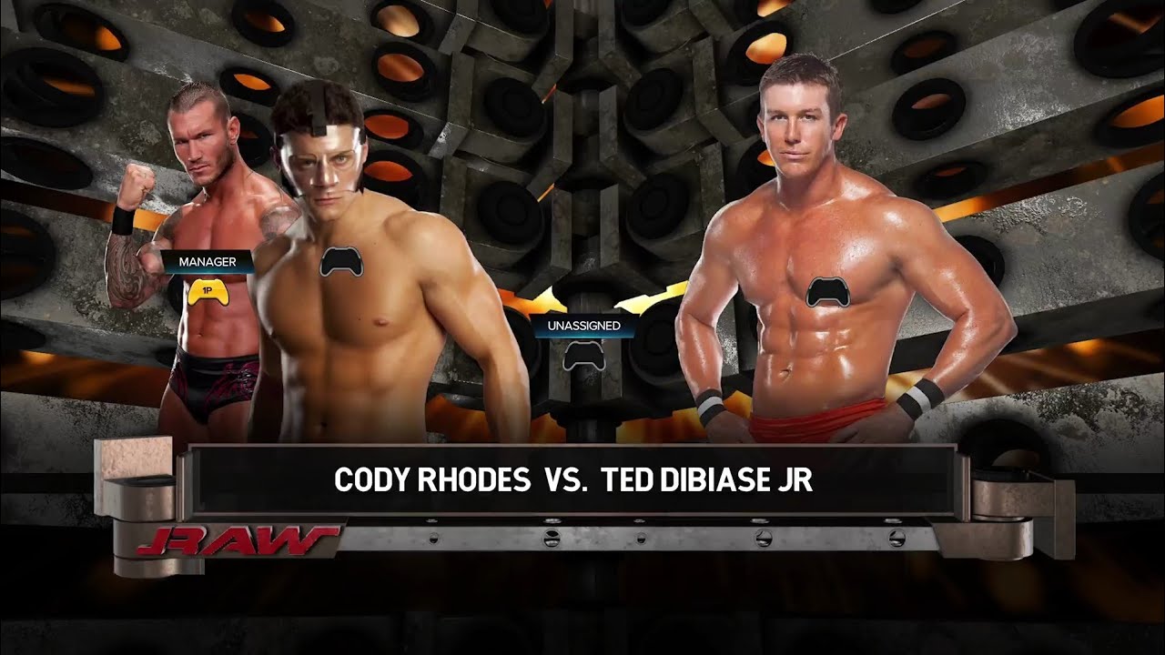 Cody Rhodes vs Ted Dibiase Jr. with Randy Orton ring side - YouTube