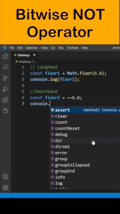 Are You Using Double Bitwise NOT Operator ?? #shorts #javascript #coding #programming - YouTube